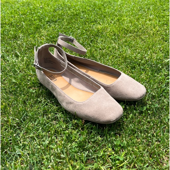 a.n.a | Shoes | Ana Tan Suede Ballet Flats With Ankle Strap | Poshmark